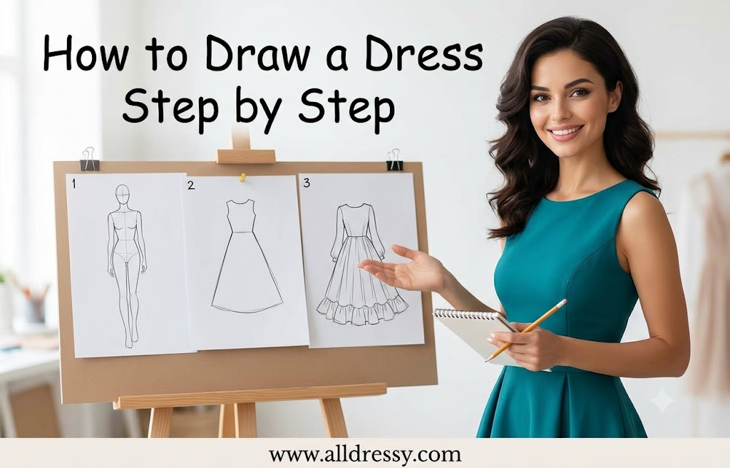 How to Draw a Dress Step by Step - All Dress